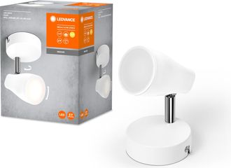 Ledvance LED SPOT PEAR Deckenanbau-Spot, weiß, 4.3W, 210lm, bietet gerichtetes Licht mit warmweißer Lichtfarbe, mit flexiblem GU10-Strahler, GU10-Lampe enthalt