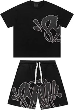 Generic Syna World Ensemble t-shirt et short pour homme 2 pièces Survêtement dété Survêtement de jogging Y2K Hip Hop T-shirt à manches courtes et pantalon Bag