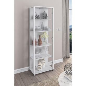 Fredriks home24 Vitrinenschrank 58cm Weiß/Weiß