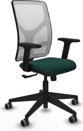 Piqueras y Crespo Gepolsterter B&uuml;rostuhl mit 2D-Armlehnen, h&ouml;henverstellbare Lendenwirbelst&uuml;tze, ausgestattet mit 3 Positionen und Schneidschaum, Wei&szlig; / Flaschengr&uuml;n