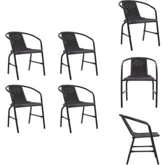 vidaXL Vidaxl - Chaises de jardin lot de 4 Rotin plastique et acier 110 kg - Chaise De Jardin - Ensemble De Chaises - Meubles De Jardin - Rotin Plastique
