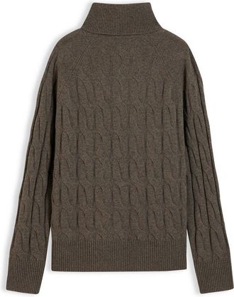 Tommy Hilfiger Rollkragenpullover SOFT WOOL CABLE ROLL-NK LS SWT aus Wolle, Zopfmuster