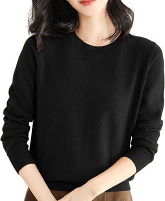 Generic Sweatshirts pour femmes UK Pull &agrave; col roul&eacute; pour femme Grande taille en tricot &eacute;pais, Noir, XL