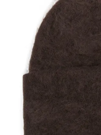 Soft Goat Brushed Knit Beanie - Brown