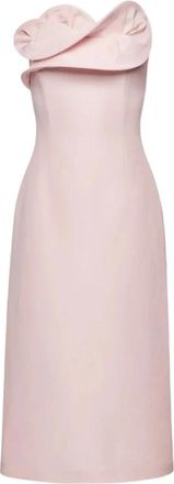Magda Butrym Femme, Robes, Rose, Taille: 38 FR Robe Midi Bustier &agrave; Volants