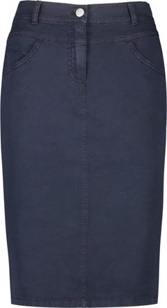 Gerry Weber Damen Jeansrock mit Stretchkomfort unifarben knieumspielend Navy 34
