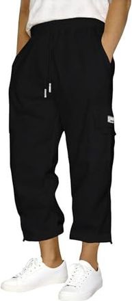 Generic Pantalon cargo 7/8 Baggy pour homme - Pantalon de jogging - Pantalon de sport avec poches lat&eacute;rales - Jambe large - Pantalon de randonn&eacute;e - Pantalon d