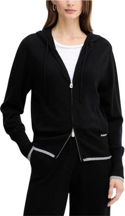 Pinko Pinko, Femme, Pulls, Noir, Taille: 40 FR Cardigan zipp&eacute; en laine et cachemire