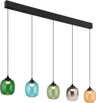 Nowa Nowa - Suspension Lampe &agrave; suspendre Lampe de table &agrave; manger Verre noir multicolore led h 150 cm