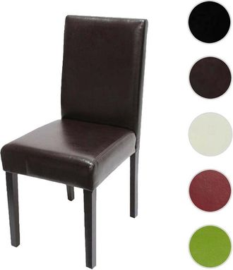 Mendler Chaise de salle &agrave; manger Littau, chaise de cuisine, similicuir - gris mat, pieds clairs