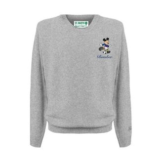 MC2 Saint Barth Bestickter Pullover Heron Light - - Knitwear - Herren - Grau - 2XL