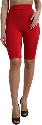 Dolce & Gabbana Femme, Shorts, Rouge, Taille: 36 FR Shorts de Moto Rouge Taille Haute