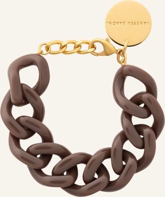Vanessa Baroni Vanessa Baroni Armband Flat Chain Bracelet Chocolate Brown By Glambou gold