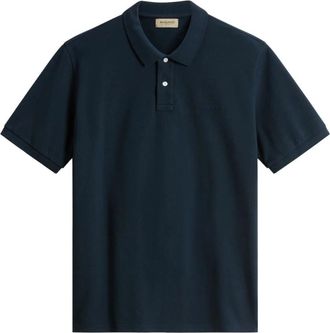 Woolrich Homme, Tops, Bleu, Taille: 2XL Polo Bleu Manches Courtes