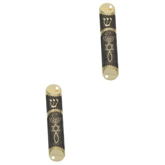 Aboofan 2St Torpfosten Mesusa-Plaketten T&uuml;r-Mezuza-Geh&auml;use j&uuml;dische Symbole mesusa j&uuml;dische T&uuml;rrolle handbemalte Emaille-Mesusa j&uuml;dische Mesusa Chanukka- Mesu