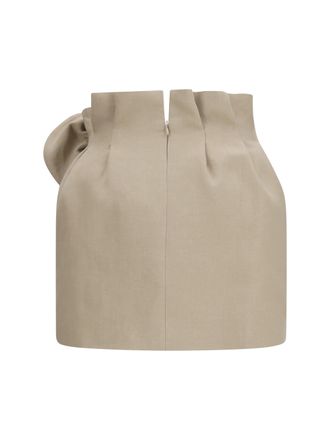Magda Butrym Ruffled Linen Mini Skirt - Beige