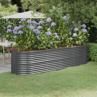 vidaXL Vidaxl - Lit sur&eacute;lev&eacute; de jardin Acier enduit de poudre Anthracite