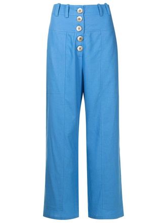 OLYMPIAH pantalon boutonné à coupe courte - Bleu