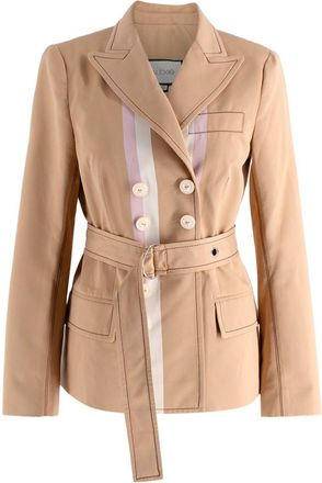 Alexis Beige Double-Breasted Belted Blazer Jacket Size XS