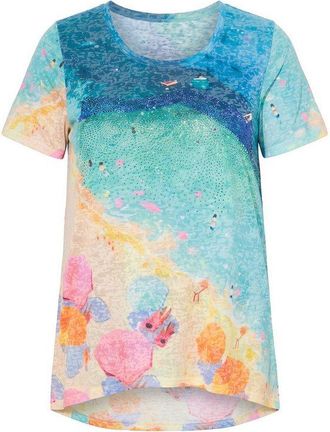 Angel Of Style T-Shirt Longshirt A-Linie Glitzersteinchen Strandmotiv