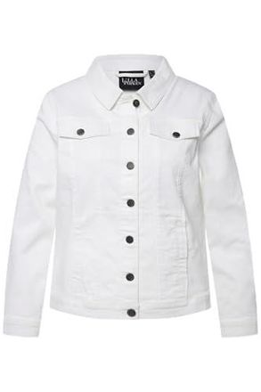 Ulla Popken Femme Grandes Tailles Veste en Jean Denim Blanc 52 816319200-50
