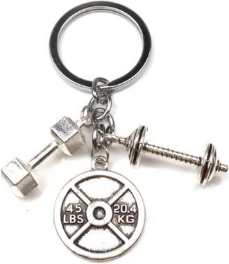 Generico Porte-clés Crossfit ou Gymnase,Porte-clés Crossfit avec disque et haltères,Porte-clés fitness pour les amateurs de Crossfit ou de gym,Porte-clés dhalt