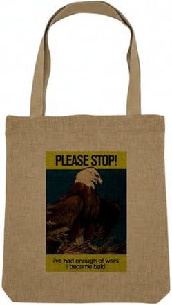 Fabulous Sac Shopping Tote Bag Aspect Lin - Ive Had Enough of Wars Aigle Etats Unis Humour Collage Vintage Illustration Art Animal Parodie - Sac de Courses Toi