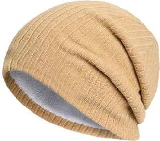 Generic Bonnet en cachemire pour homme et femme - Bonnet chaud en tricot - Rayé à lextérieur - Chapeau froid - Bonnet en laine - Tour de tête - Ensemble de ce