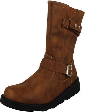 Spot On F51200 Bottes mi-mollet avec boucle pour femme, marron, 36 EU