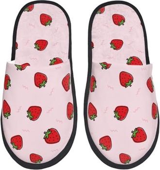 Generic Chaussures De Maison Fraise Moyenne Fuzzy Pantoufles Duveteux Pantoufle Outdoor Chaussures Pour Chambre &Agrave; Coucher Camping Spa M