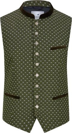 Amsel Trachtenweste in Jacquard-Qualität mit Samt-Details in