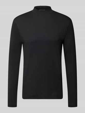 Christian Berg Regular Fit Longsleeve aus reiner Baumwolle mit Stehkragen