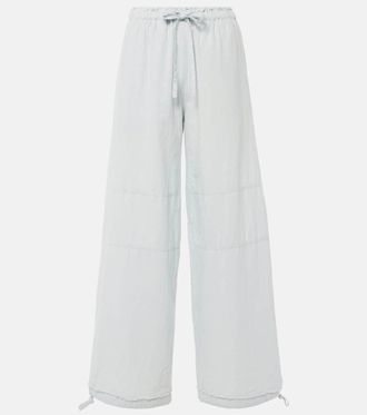 Acne Studios Weite Mid-Rise Hose aus Baumwolle und Leinen