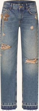 Liu Jo Liu Jo Straight Jeans Mit Schmucksteinen blau