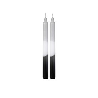 Villeroy & Boch Black Xmas Stabkerze Dip Dye, 2 St&uuml;ck, 23x2 cm, Weihnachtsdekoration, Schwarz/Grau