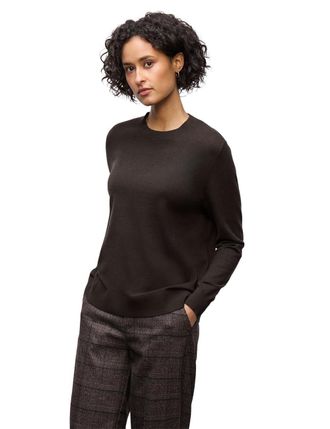 Street One Damen 3016954 Kuscheliger Pullover, Darkest Brown, 46