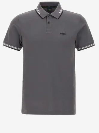 HUGO BOSS Mens Polo Shirt Stretch Cotton Dark Grey T-shirts And Polos