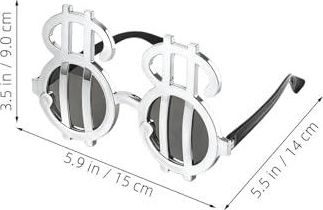 FOMIYES Lot de 6 Lunettes de Soleil Fantaisie pour Adultes Motifs Dor&eacute;s et Argent&eacute;s Taille Unique en Plastique L&eacute;ger Accessoires Photomaton et F&ecirc;te pour Anniv