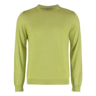 THE (ALPHABET) Homme, Pulls, Vert, Taille: XL Pull en mélange cachemire-soie avec bordures côtelées