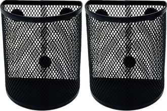 Angoily Magnetischer Stifthalter Halbkreis 2 St&uuml;ck Eisen Mesh Netztasche Gro&szlig;es Fassungsverm&ouml;gen Schreibtisch Organizer F&uuml;r B&uuml;ro Und Zuhause