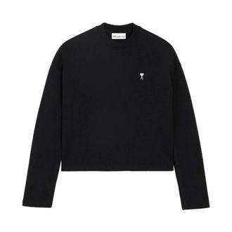 Ami Femme, Sweatshirts et sweats &agrave; capuche, Noir, Taille: 42 FR De Coeur Cropped SweaT-shirt