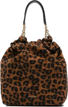 DeMellier Femme, Sacs, Brun, Taille: ONE Size Sac à poignée supérieure à imprimé léopard