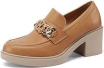 Queen Helena Mocassins à talons larges français décontractés élégants pour femme X32-57, cuir, 36 EU