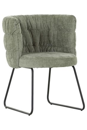 CARRYHOME Stuhl, Gr&uuml;n, Schwarz, Metall, Textil, Kufe, Rundrohr, 62x80x62 cm, Stoffauswahl, Esszimmer, St&uuml;hle, Esszimmerst&uuml;hle, Vierfu&szlig;st&uuml;hle