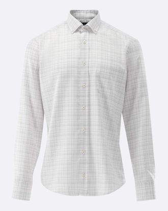 van Laack Kariertes Dobby-Hemd mit Button-Down-Kragen