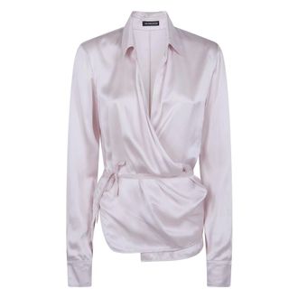 Ann Demeulemeester Femme, Blouses et Chemises, Rose, Taille: 40 FR Alba Asymmetric Wrap Shirt