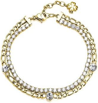 Brosway BEI048 - Bracelet femme en acier avec symbole trèfle à quatre feuilles, collection Desideri