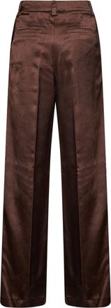 Herno Wide-Leg Textured Satin Trousers - Brown