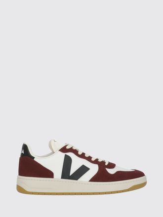 Veja Baskets V-10 en cuir O. T. avec logo contrastant et bout perfor&eacute;