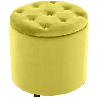Clp l&eacute;gant r&eacute;cipient en velours pouf avec couvercle piquier dans diff&eacute;rentes couleurs colore : Jaune